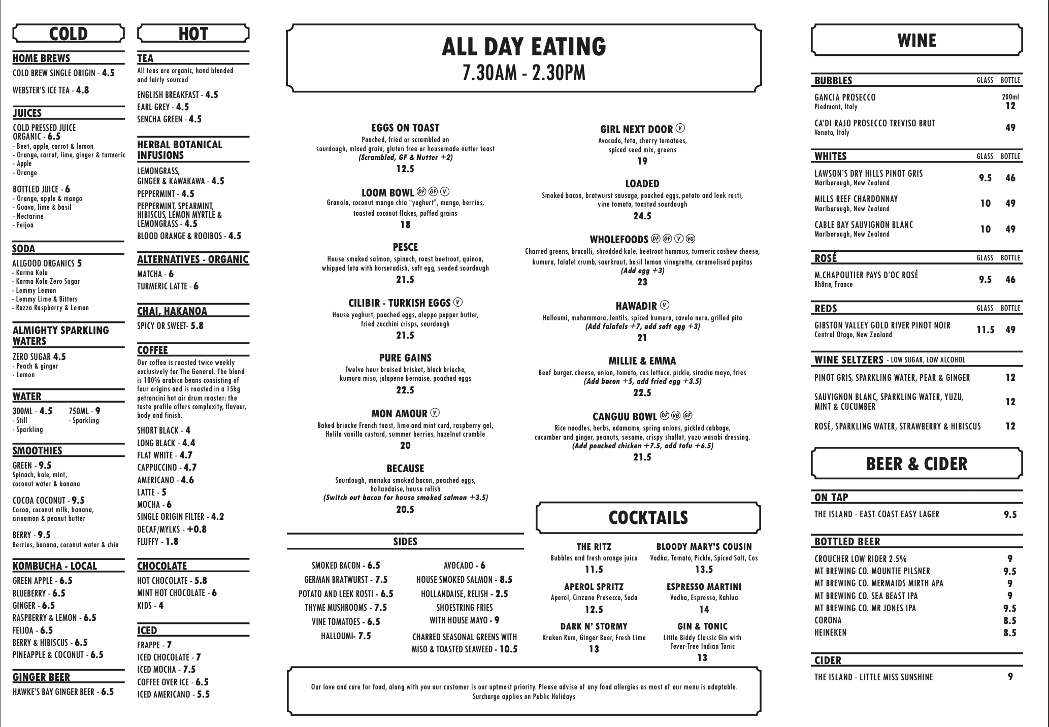 The General Epsom Cafe Reviews & Menu - Auckland